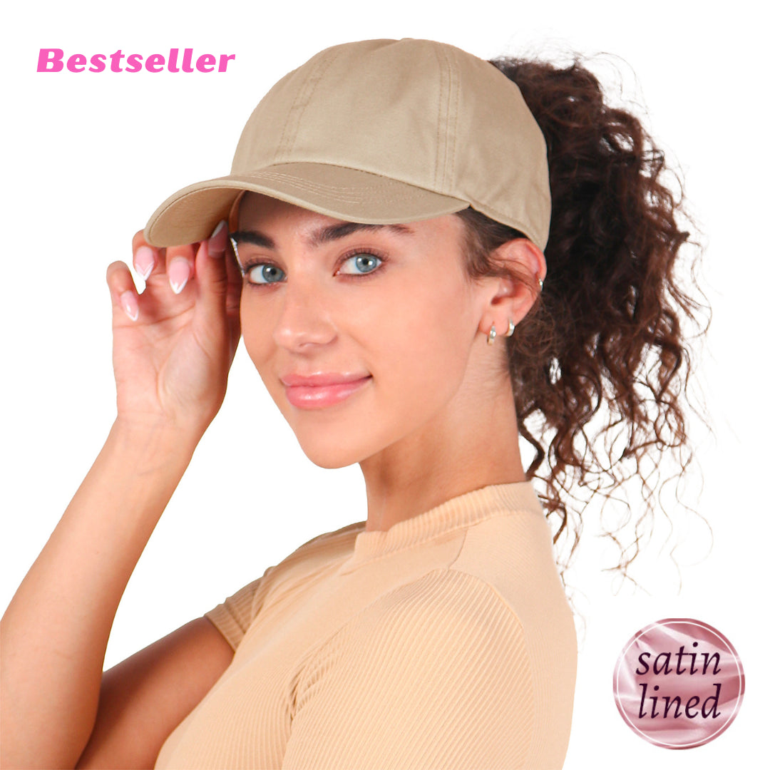 Satin-Lined Ponyflo® Ponytail Hat - Classic – Ponyflo Ponytail Hats